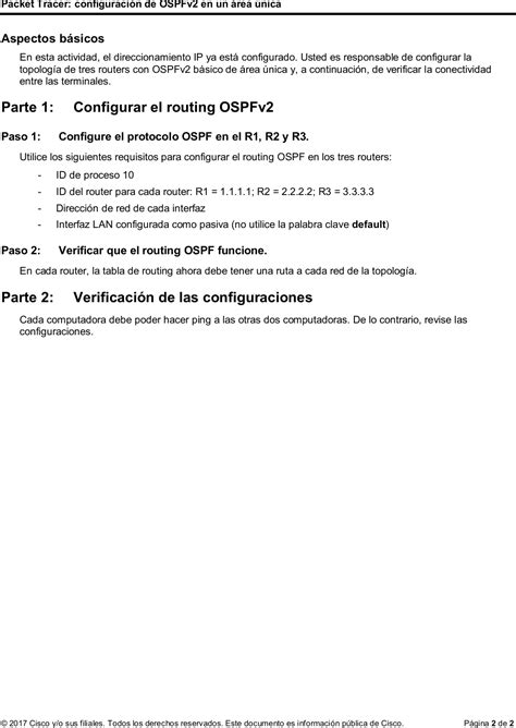 8227 Packet Tracer Configuring Ospfv2 In A Single Area Instructions