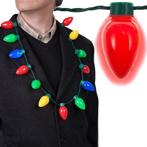 Led Light Up Christmas Bulb Necklace Glowing Party Vicedeal