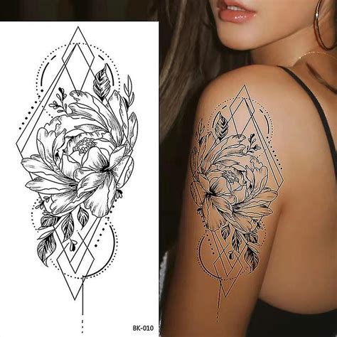 6 Stück Menge 3d Realistische Große Blume Temporäre Tattoos Für Frauen Körperkunst Arm