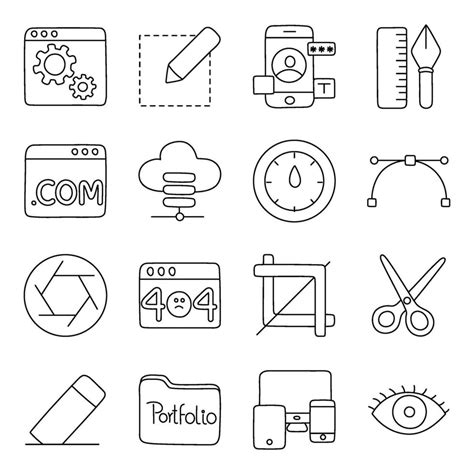 Set Of Design Tools Linear Icons 46372919 Vector Art At Vecteezy