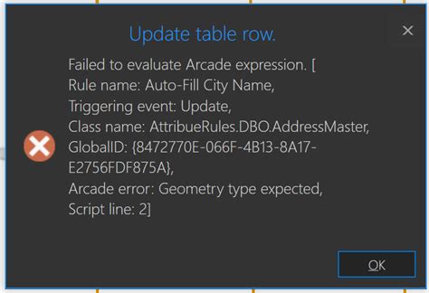 attribute rules error geometry type expected esri community