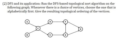 Solved 2 Dfs And Its Application Run The Dfs Based