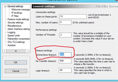 Ftp What Is This Filezilla Connections Timeout Setting For Super User