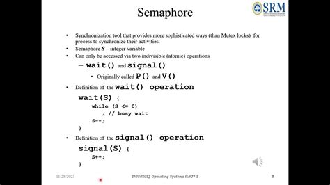 Semaphore In Operating System Youtube