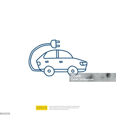 전기 자동차 낙서 아이콘 기호 기호 차량 개념 화이트 배경 벡터 일러스트에 환경 녹색 친화적 인 교통 낙서 드로잉에 대한 스톡 벡터 아트 및 기타 이미지 Istock