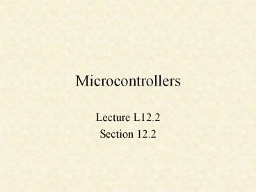 PPT Microcontrollers PowerPoint Presentation Free To Download Id 4853e1 YzUzZ
