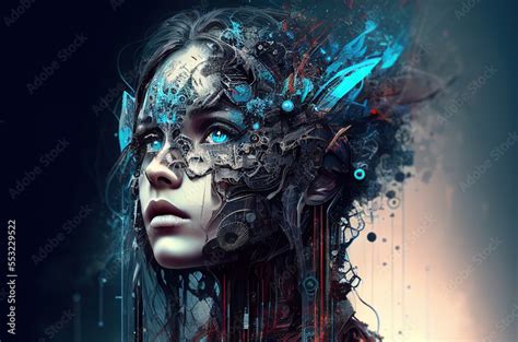 Artificial Intelligence Abstract Cyborg Android Is Not Based On Any Real Person Generative Ai