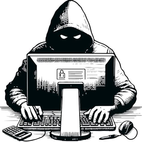 Iconic Computer Hacker Icon Vector Silhouette Template On Isolated White Background Premium Ai