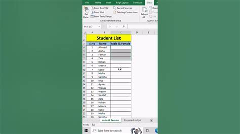 Name With Male And Female In Excel Microsoftexcel Exceltips Excelformula Exceltricks Youtube