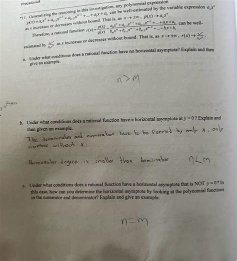 Solved Precalculus 11 Generalizing The Reasoning In This Chegg Com