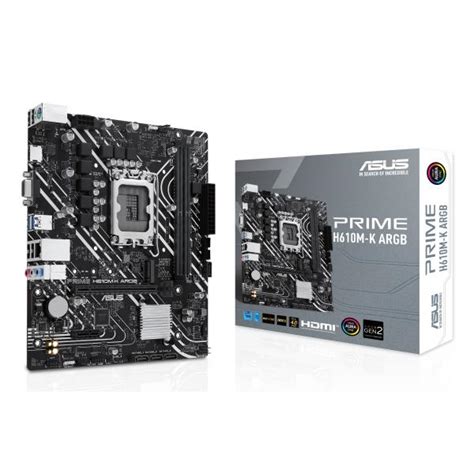 Asus Mb H610 Gaming Prime H610m K Argb Lga 1700 90mb1g90 M0eay0 Pr