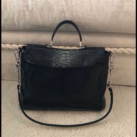 Coach Madison Sadie Glitter Python Flap Satchel Gem