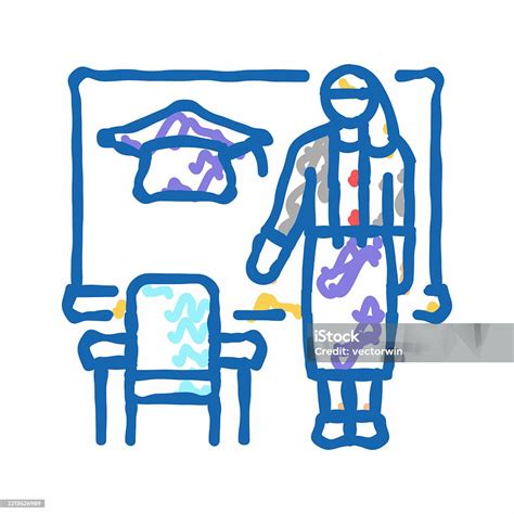 Classroom Management Primary School Icon Doodle Illustration Stock