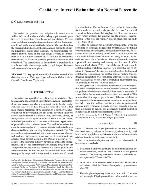 Pdf Confidence Interval Estimation Of A Normal Percentile
