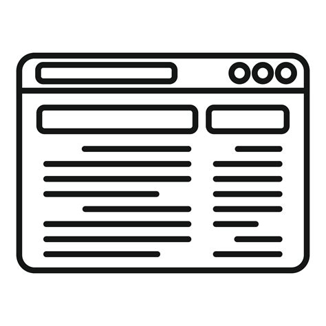 Webpage Browser Icon Outline Vector Computer Window 14915373 Vector