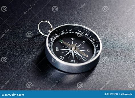 Compass On Black Background Compass Stock Image Image Of Discovery Compass 220815297