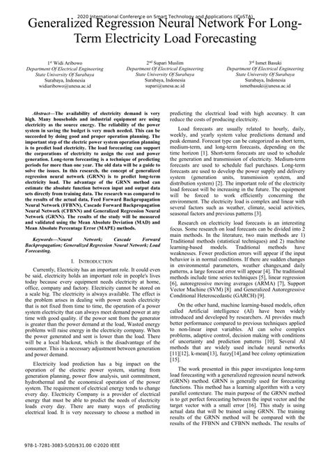pdf generalized regression neural network for long term electricity load forecasting