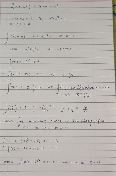 [solved] find the maximum and minimum values of f x y z x y z