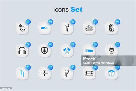 나무 상자 나무 전기 톱 금속 손톱 콧수염과 수염 벌목꾼 전기 원형 및 도끼 아이콘을 설정합니다 벡터 0명에 대한 스톡 벡터 아트 및 기타 이미지 Istock