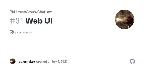 Web Ui · Issue 31 · Pku Yuangroupchatlaw · Github