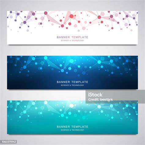 벡터 배너 그리고 분자 배경 및 신경 네트워크 사이트에 대 한 헤더 유전 공학 또는 실험실 연구입니다 의료 과학 및 기술 설계를 위한 추상적인 기하학적 텍스처 0명에 대한