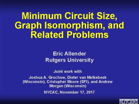 minimum circuit size graph isomorphism and related problems