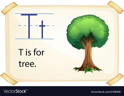 A Letter T For Tree Royalty Free Vector Image VectorStock
