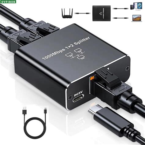 Rj45 Splitter 1 In 2 Out Ethernet Adapter 1 To 2 Port Extender 2 Port Gigabit Network Switcher