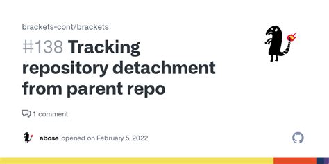 Tracking Repository Detachment From Parent Repo Issue Brackets Cont Brackets GitHub