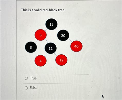 Solved This Is A Valid Red Black Tree TrueFalse Chegg