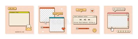 Vector Set Of S Old Desktop User Interface Dialog Windows Nostalgic Retro Computer Ui