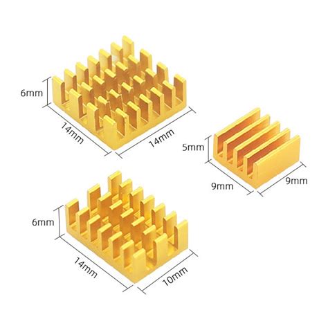 Hot Heat Sink 3pcs Raspberry Pi 4b Aluminum Heatsink Radiator Cooling Kuongshun Electronic Shop