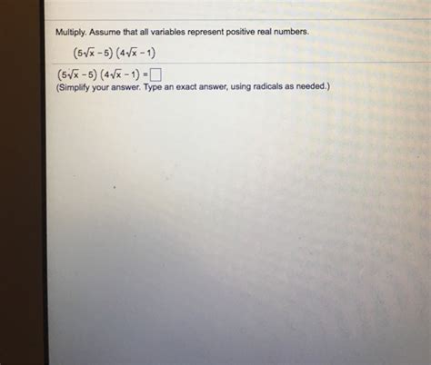 solved multiply assume that all variables represent