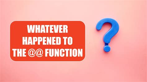 Whatever Happened To The Function Excel Tips Mrexcel Publishing