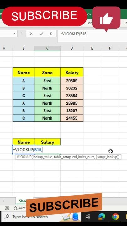 Vlookup Function Use In Excel Excel Exceltips Shorts Exceltutorial
