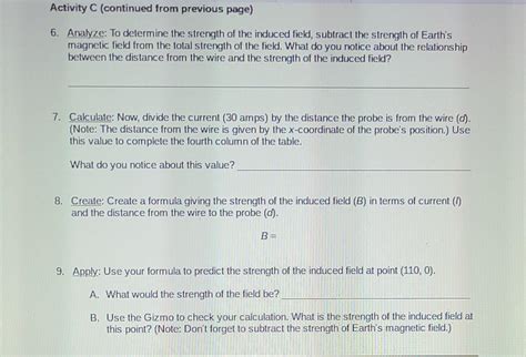 Solved Activity C Current And Distance Get The Gizmo Ready