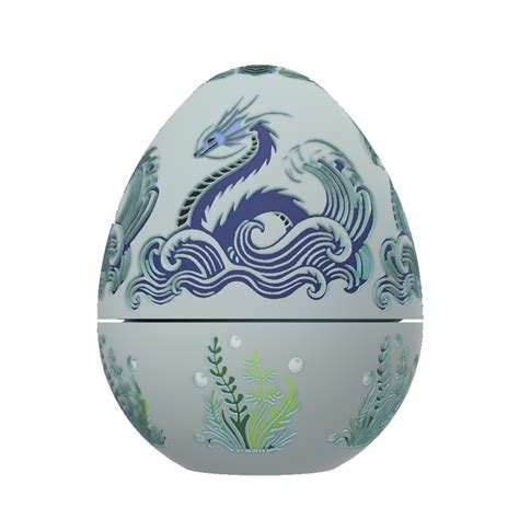 3d Printable Sea Serpent Dragon Egg Embossed And Debossed Free With