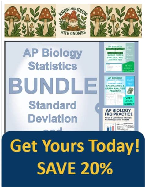 Ap Biology Statistics Bundle Sd Sem Error Bars And Graphing Practice