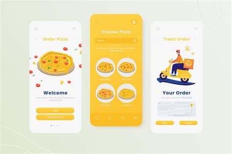 Premium Vector Order Pizza Delivery With Mobile Screen Ui Template