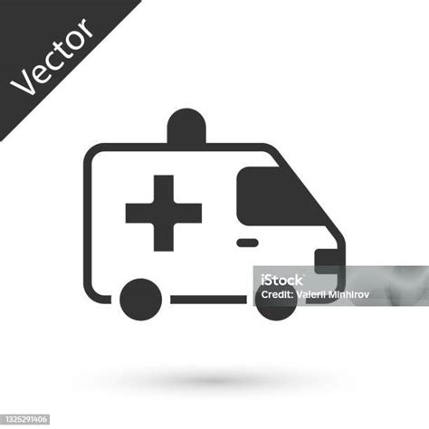 회색 구급차와 흰색 배경에 고립 된 응급 자동차 아이콘 구급차 차량 의료 대피 벡터 1위에 대한 스톡 벡터 아트 및 기타 이미지 1위 건강 진단 건강관리와 의술