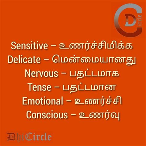 Learn English Vocabulary With Tamil Meaning