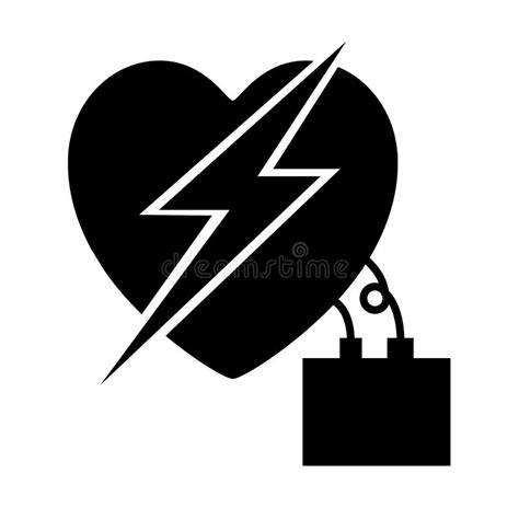 Aed Automated External Defibrillator Black Iconvector Illustration
