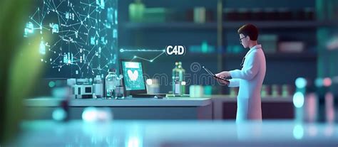 Advanced Cad Technology In Cardiology A 3d Render Of A Doctor Analyzing Heart Data Using