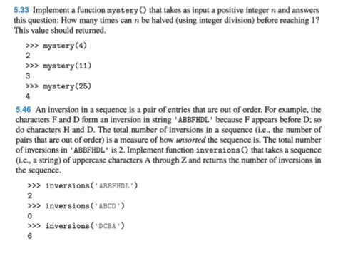 Solved 533 Implement A Function Mystery That Takes As