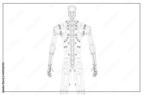 D Design Of A Humanoid Robot Stock Illustration Adobe Stock