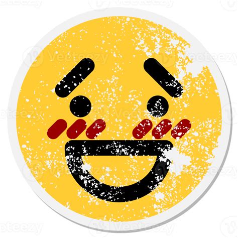 Embarrassed Face Circular Sticker 45293698 Png