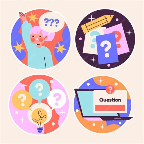 Free Vector Naive Questions Stickers Collection