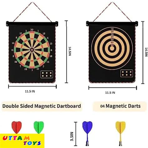 Buy D Dart Magnetic Roll Up Double Sided Hanging Dart Board Set 17