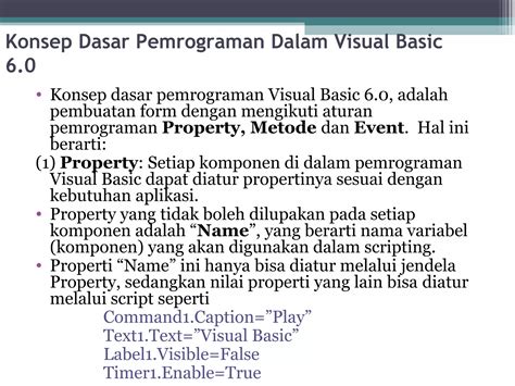 Pengenalan Dasar Visual Basic Bagian 3 Ppt