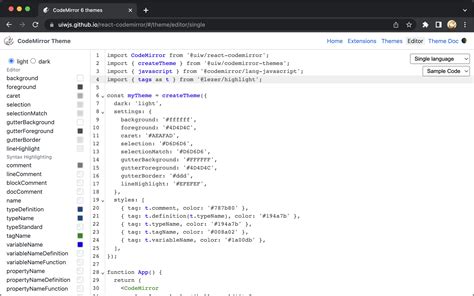 Theme Editor For Cm6 V6 Discusscodemirror